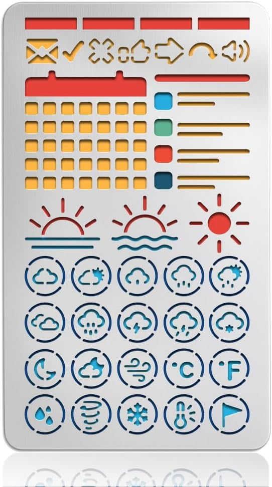 Stainless Steel Weather Stencils Journal Mood Record Templates Sunrise ...
