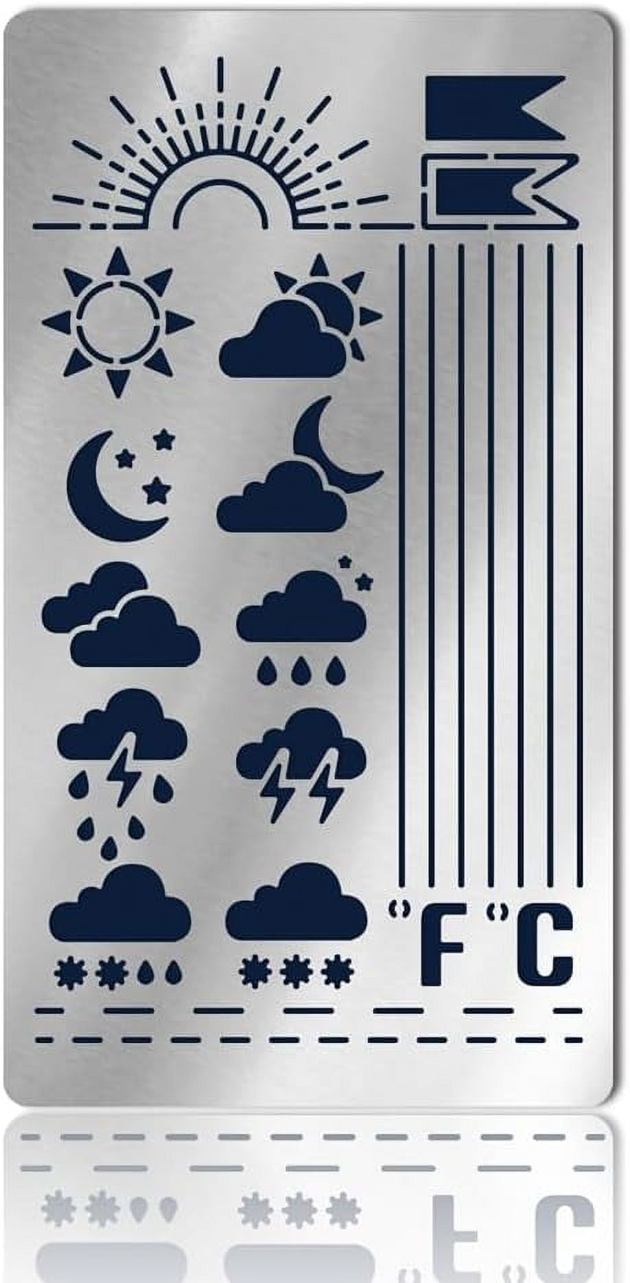 Stainless Steel Weather Templates 3.98x6.97inch Weather Symbol Dot ...