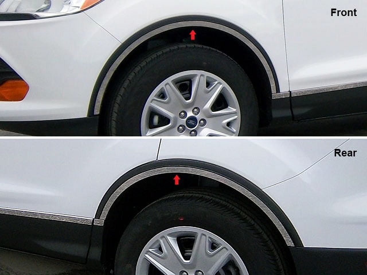 Stainless Steel Wheel Well Trim 4Pc Fits 2013-2019 Ford Escape WQ53360 ...