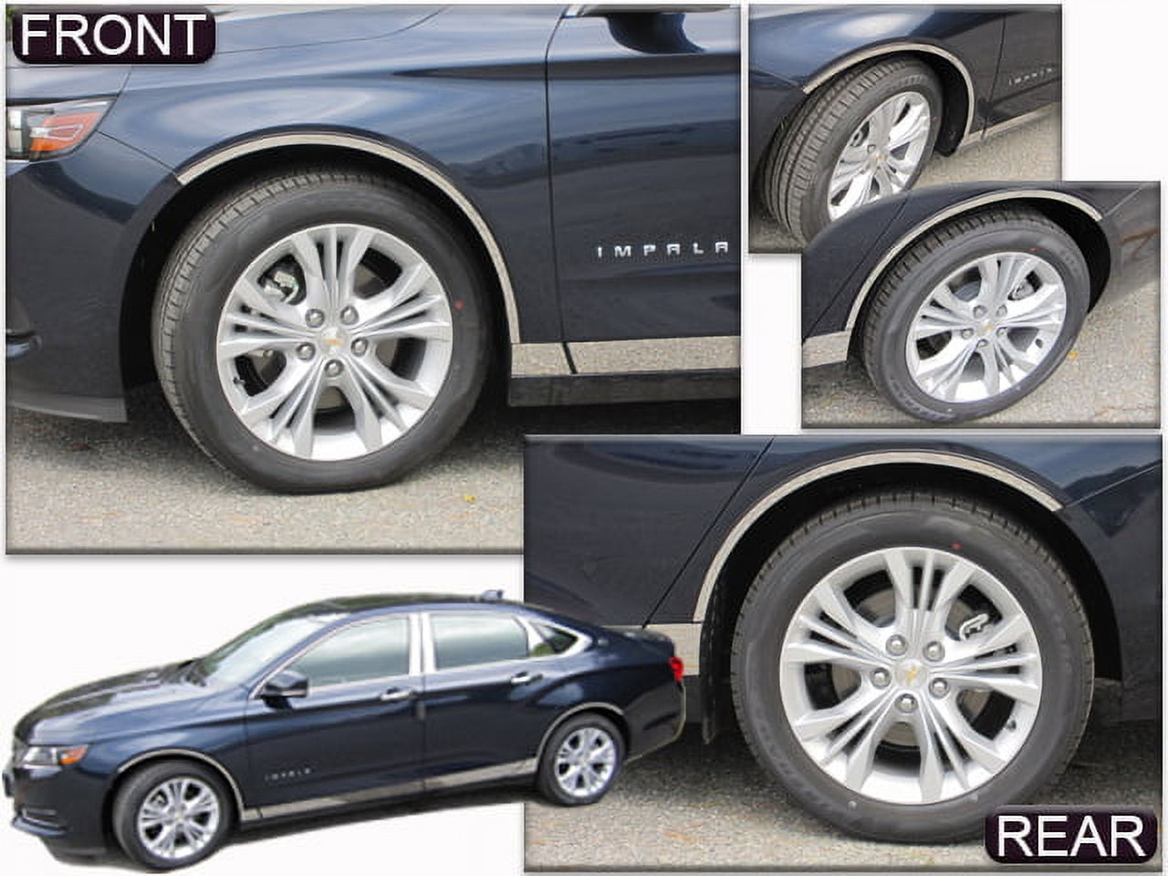Stainless Steel Wheel Well Trim 4Pc Fits 2014-2020 Chevrolet Impala ...