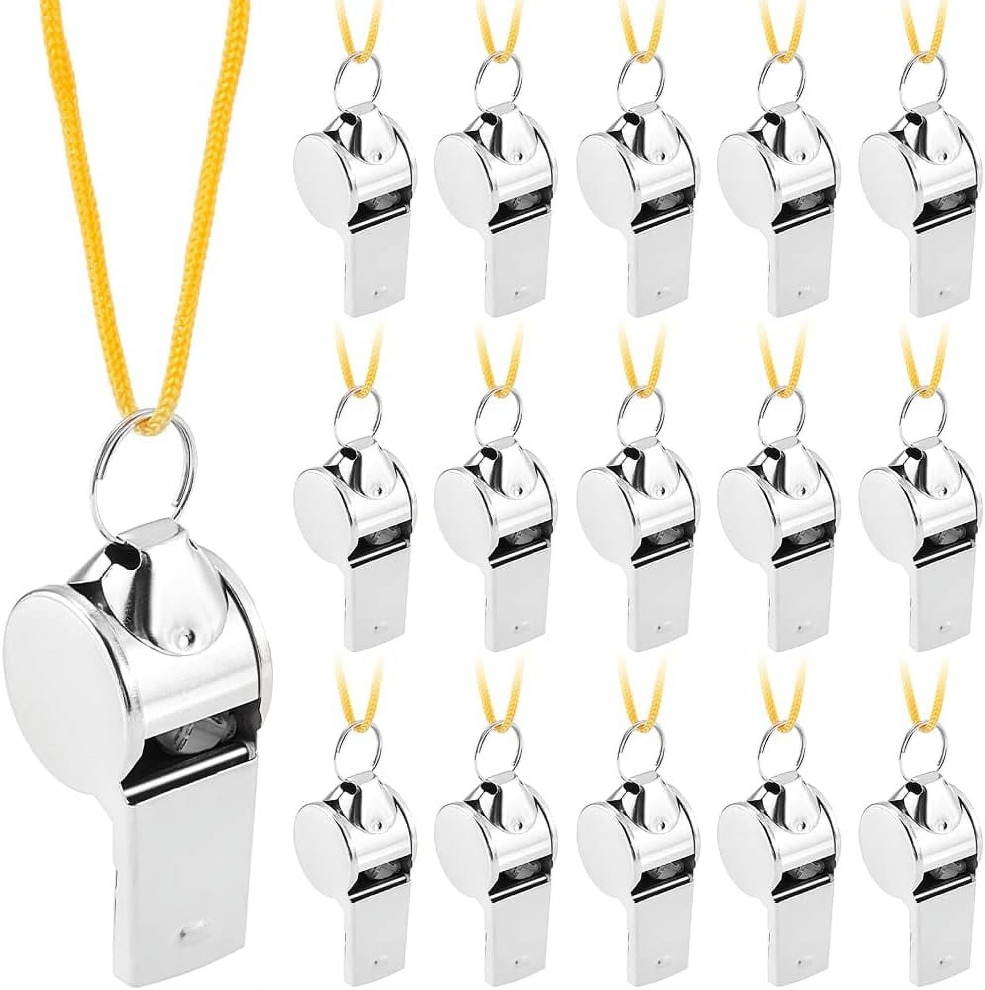Stainless Steel Whistle Referee Whistle with Rope High Decibel Sports ...