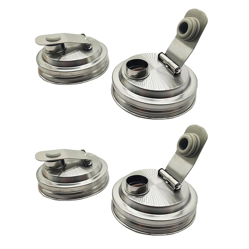 Stainless Steel Wide Mouth Jar Flip Prouting Spout Lids with Handle ...