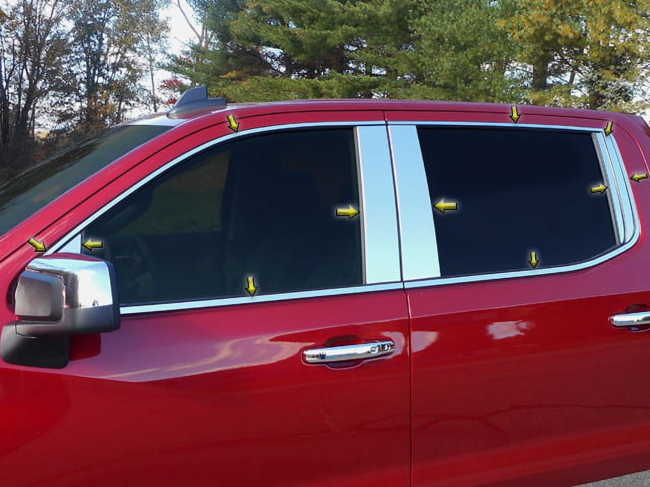 Stainless Steel Window Trim 22Pc Fits 2019-2020 Chevy Silverado WP59170 ...