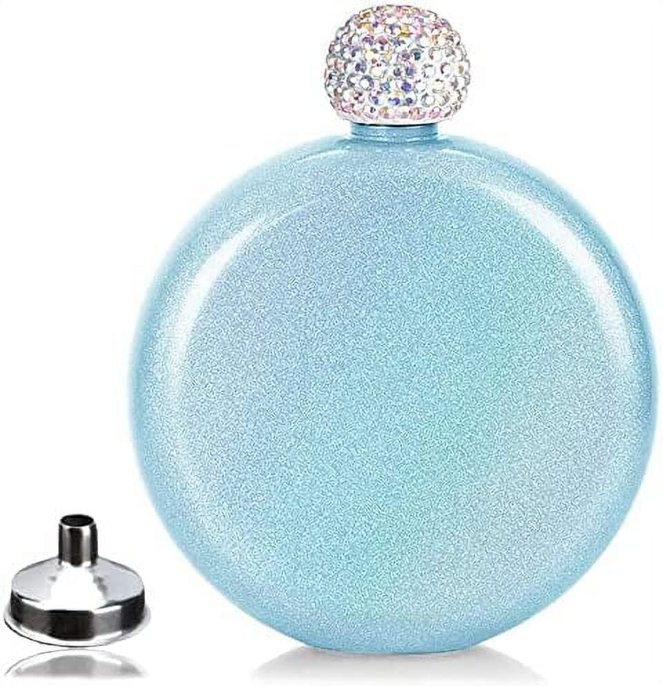 Stainless Steel Wine Flask for Women,Pretty Glitter Coating,Rhinestone ...