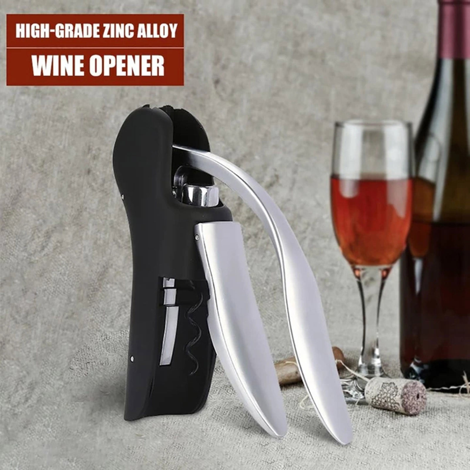 Stainless Steel Wine Opener, Vertical Lever Corkscrew, Precision Screw ...