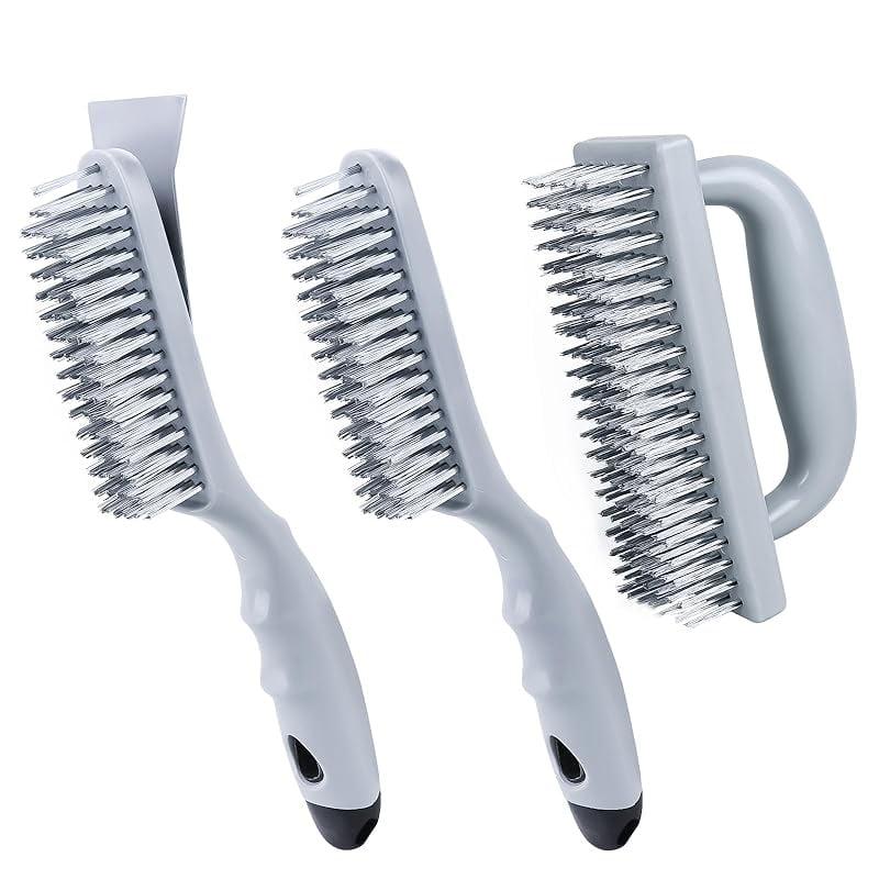 Stainless Steel Wire Brush Set 2Pcs,Heavy Duty Wire Brushes with Strong ...