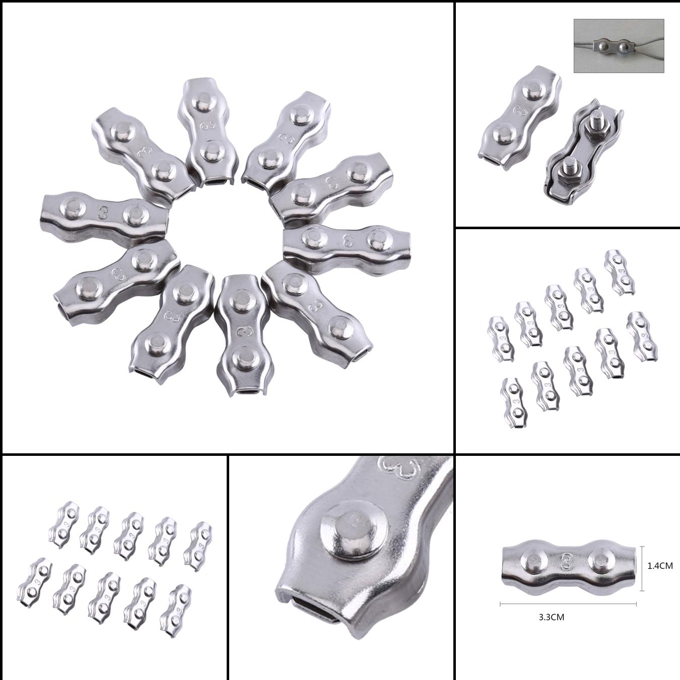 Stainless Steel Wire Cable Clips - 10 Pack - Durable & Convenient Cable ...