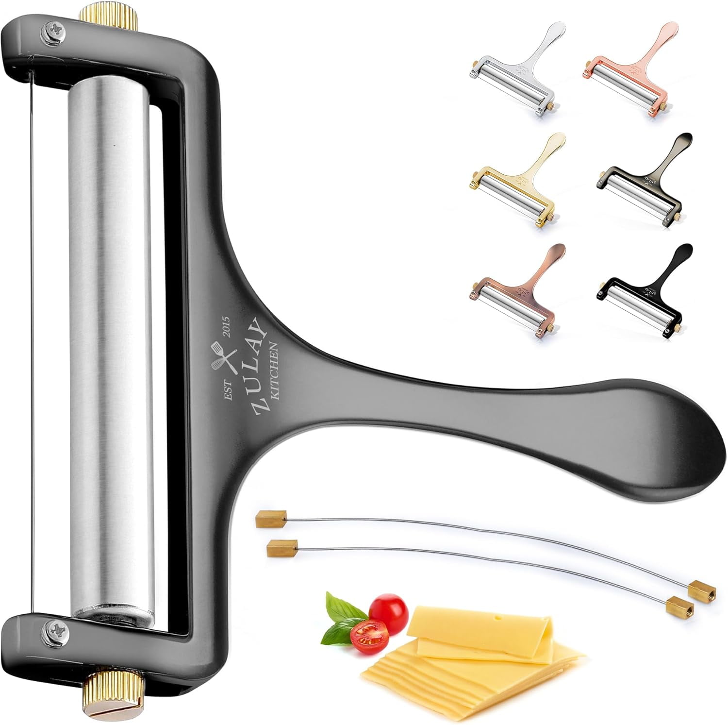 Stainless Steel Wire Cheese Slicer - Adjustable Hand Held Cheese Cutter ...