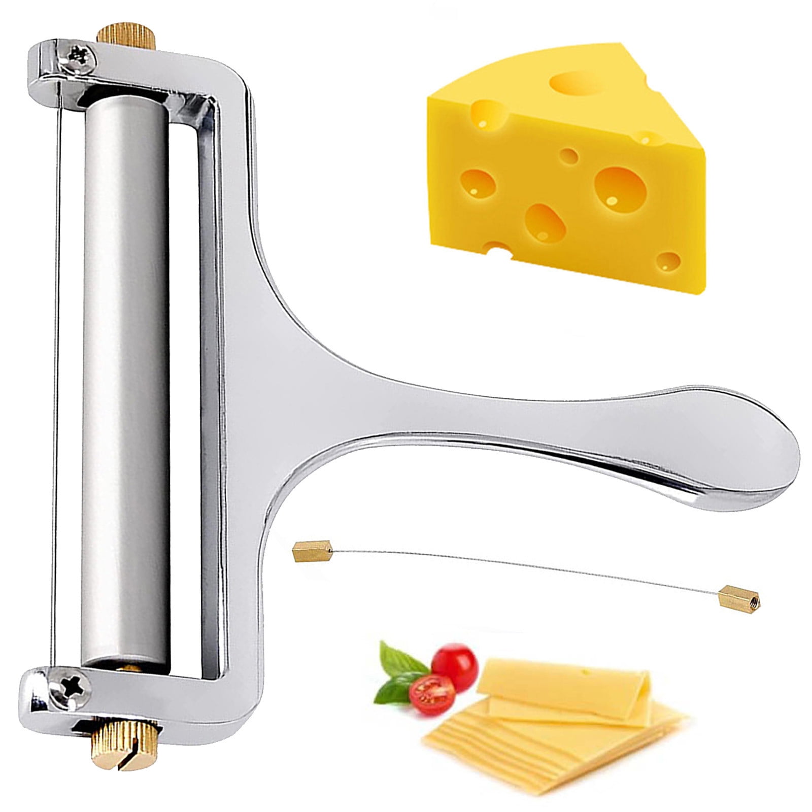Stainless Steel Wire Cheese Slicer - Adjustable Hand Held Cheese Cutter ...