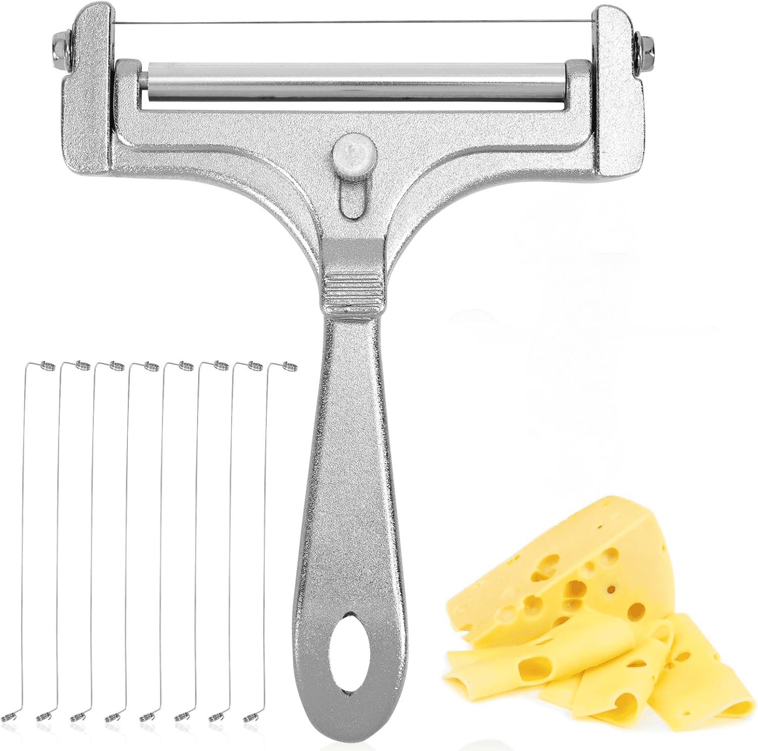 Stainless Steel Wire Cheese Slicer, Handheld Cheese Cutter with 4 ...