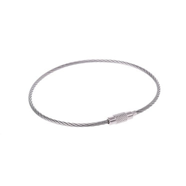 6 Inch Wire Keychain Cable Stainless Steel Key Ring Loop, Rose Red, 5 ...