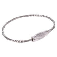 6 Inch Wire Keychain Cable Stainless Steel Key Ring Loop, Rose Red, 5 ...