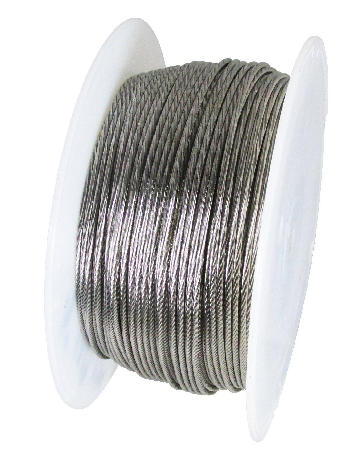 Stainless Steel Wire Rope - 316SS - 1 x 19 - 1/8" Cable Railings - 250 ...
