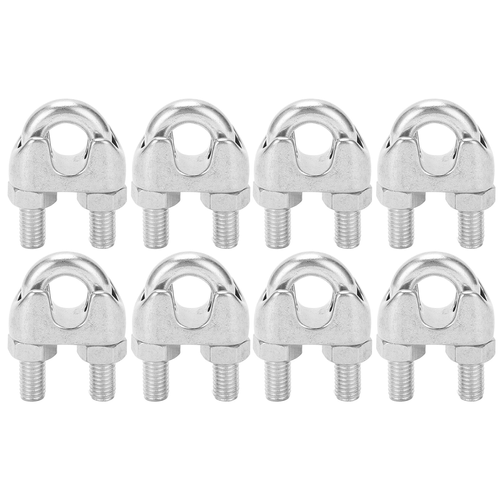 Stainless Steel Wire Rope Cable Clamps Set, 8 Pieces, 3/8 Inch M10 ...