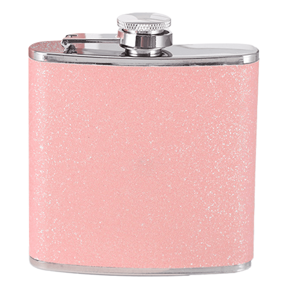 Stainless Steel With Colorful Glitter Hip Flask - Stores 6 Ounces ...