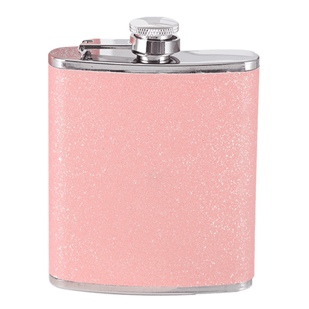 Stainless Steel With Colorful Glitter Hip Flask - Stores 6 Ounces ...