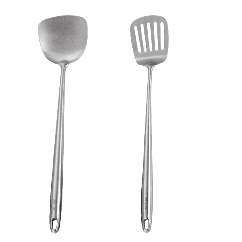 Stainless Steel Wok Cooking Utensils Set - Heat Resistant Kitchen Wok ...