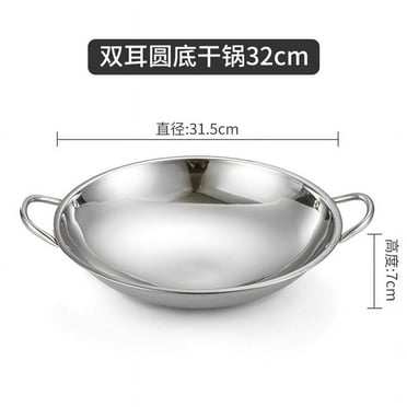 DELARLO Tri-Ply Stainless Steel Wok Pan With Lid 12 Inch Wok, Flat ...