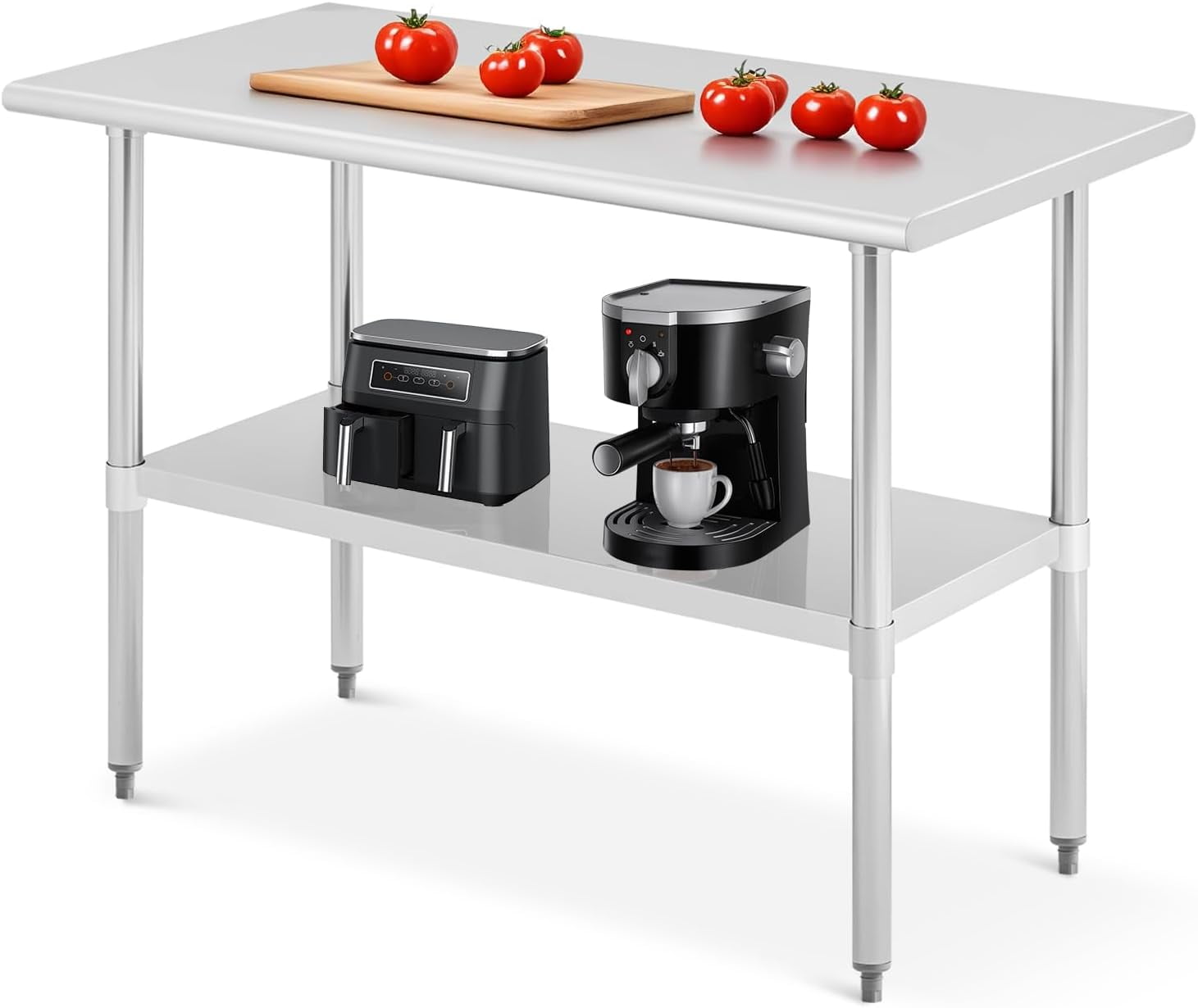 Stainless Steel Work Table,2-Tier Commercial Metal Worktable With ...