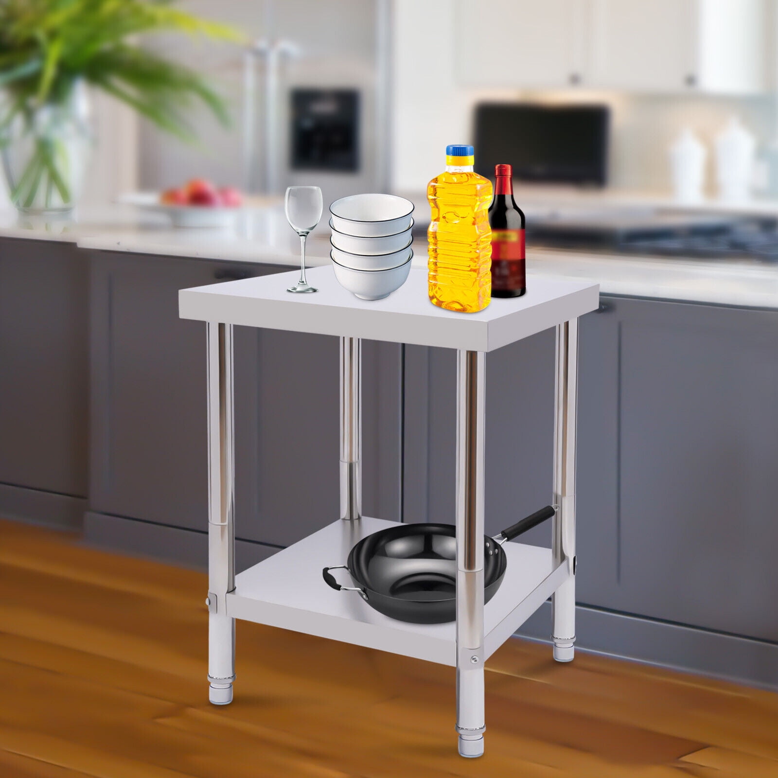 Stainless Steel Work Table 24"X18"X32" Food Prep Work Table Kitchen ...