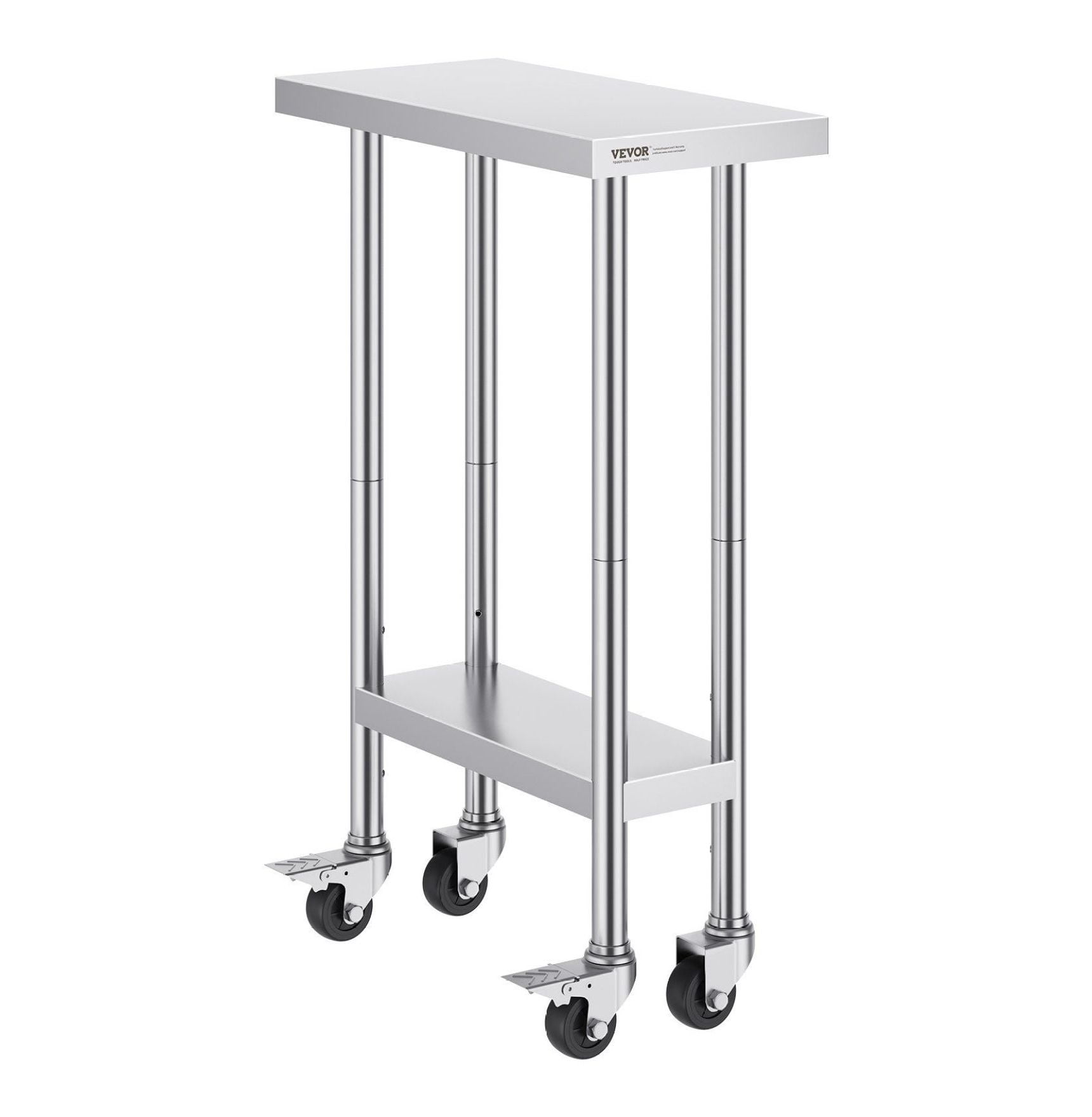 Stainless Steel Work Table 24 x 12 x 38 Inch, with 4 Wheels, 3 ...
