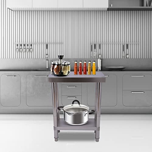 Stainless Steel Work Table, 24 x12 x33in Commercial Heavy Duty Prep ...