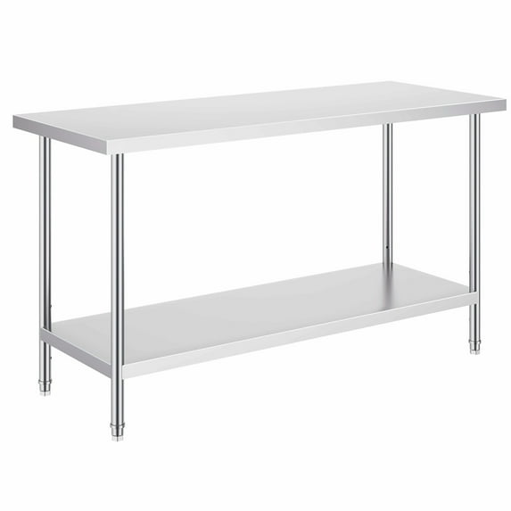 Stainless Steel Work Table 24x60x34 Inch, Heavy Duty Commercial Prep ...