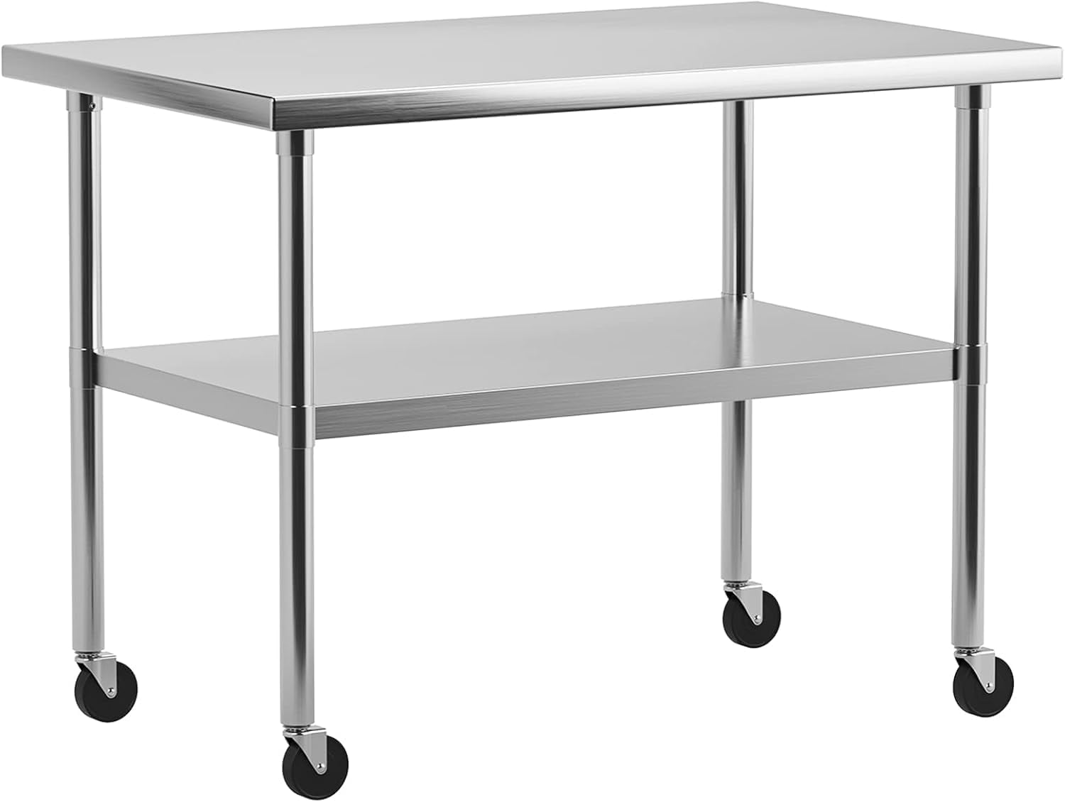 Stainless Steel Work Table 30" x 18" with Wheels, NSF Certified, Heavy ...