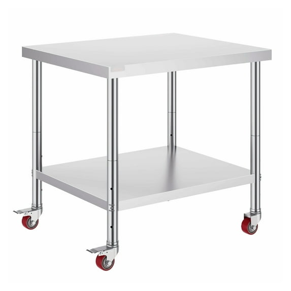 Stainless Steel Work Table 30x36x34 Inch - 3-Tier Adjustable Heavy Duty ...