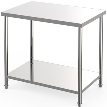 BENESKY Stainless Steel Work Table with Overshelves, Commercial Food ...