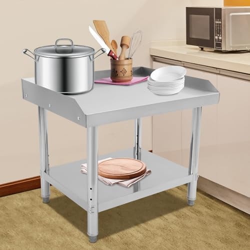 Stainless Steel Work Table with Backsplash and Sidesplashes 30x24 Metal ...