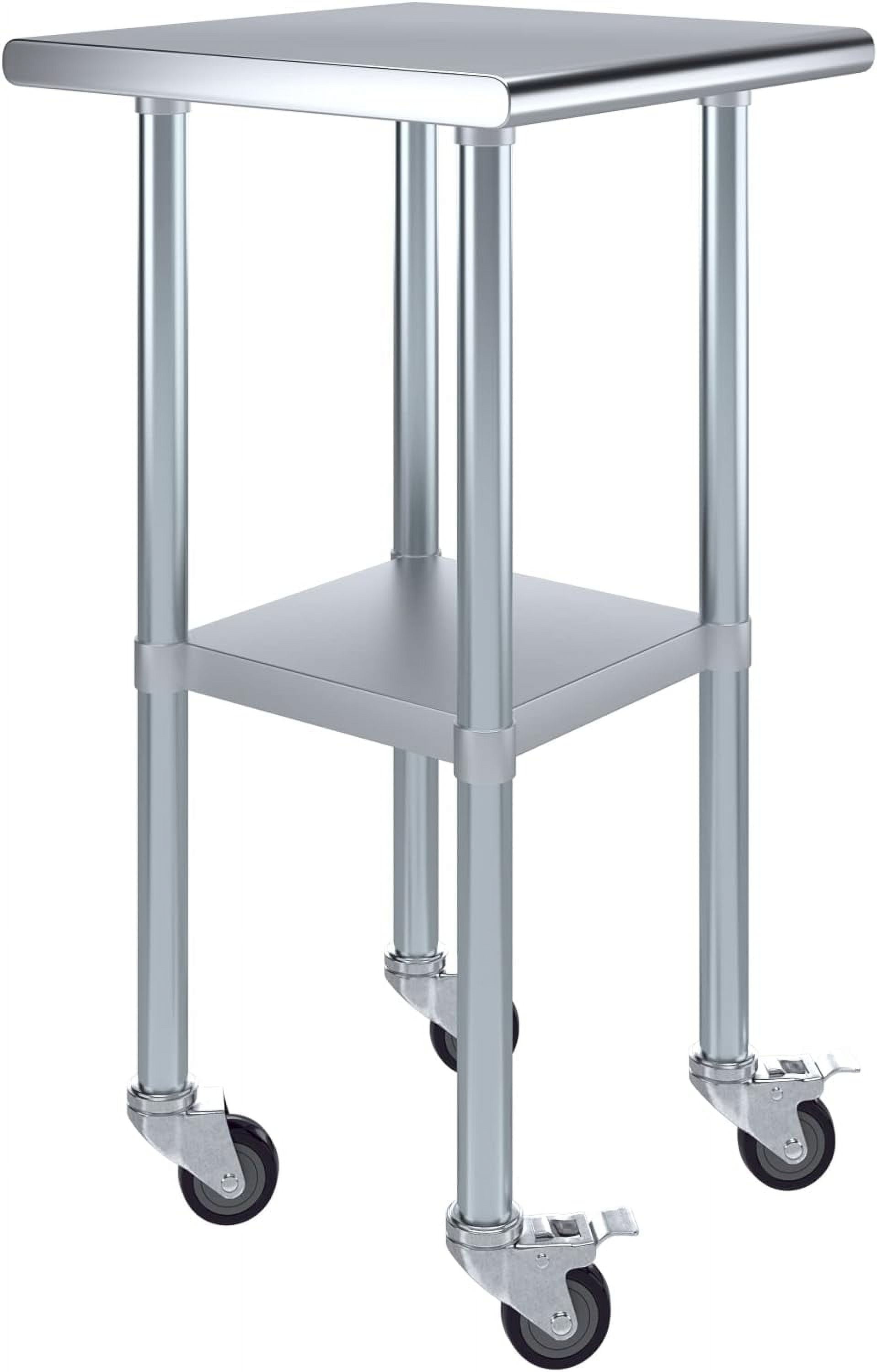 Stainless Steel Work Table with Casters | Work Station | Metal Utility ...