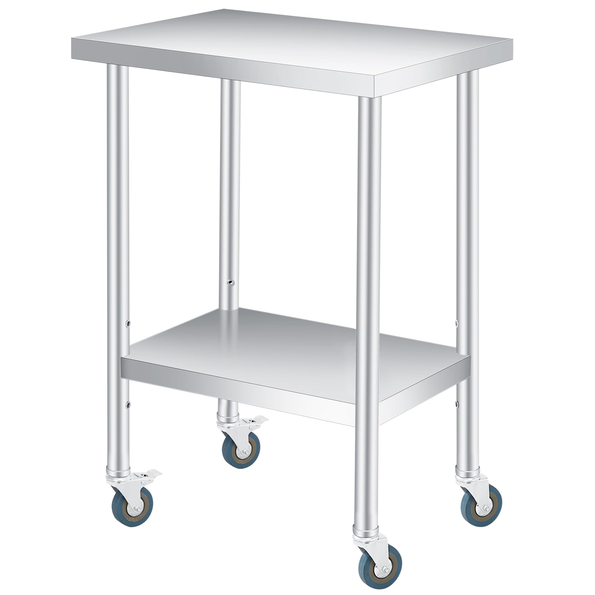 Stainless Steel Work Table with Wheels,14x24x35 Inch Prep Table,Heavy ...