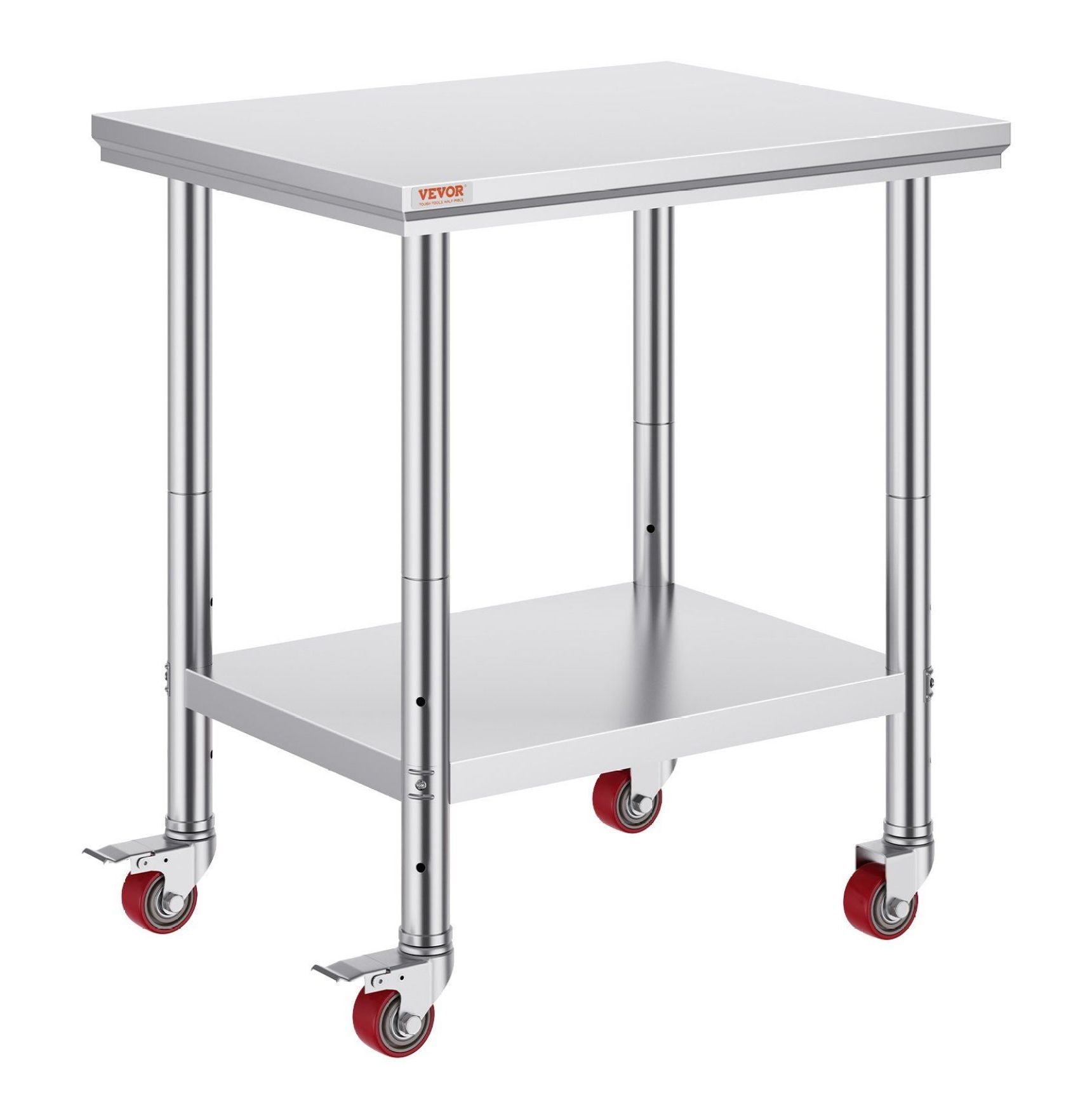 Stainless Steel Work Table with Wheels 24 x 30 Prep Table with casters ...
