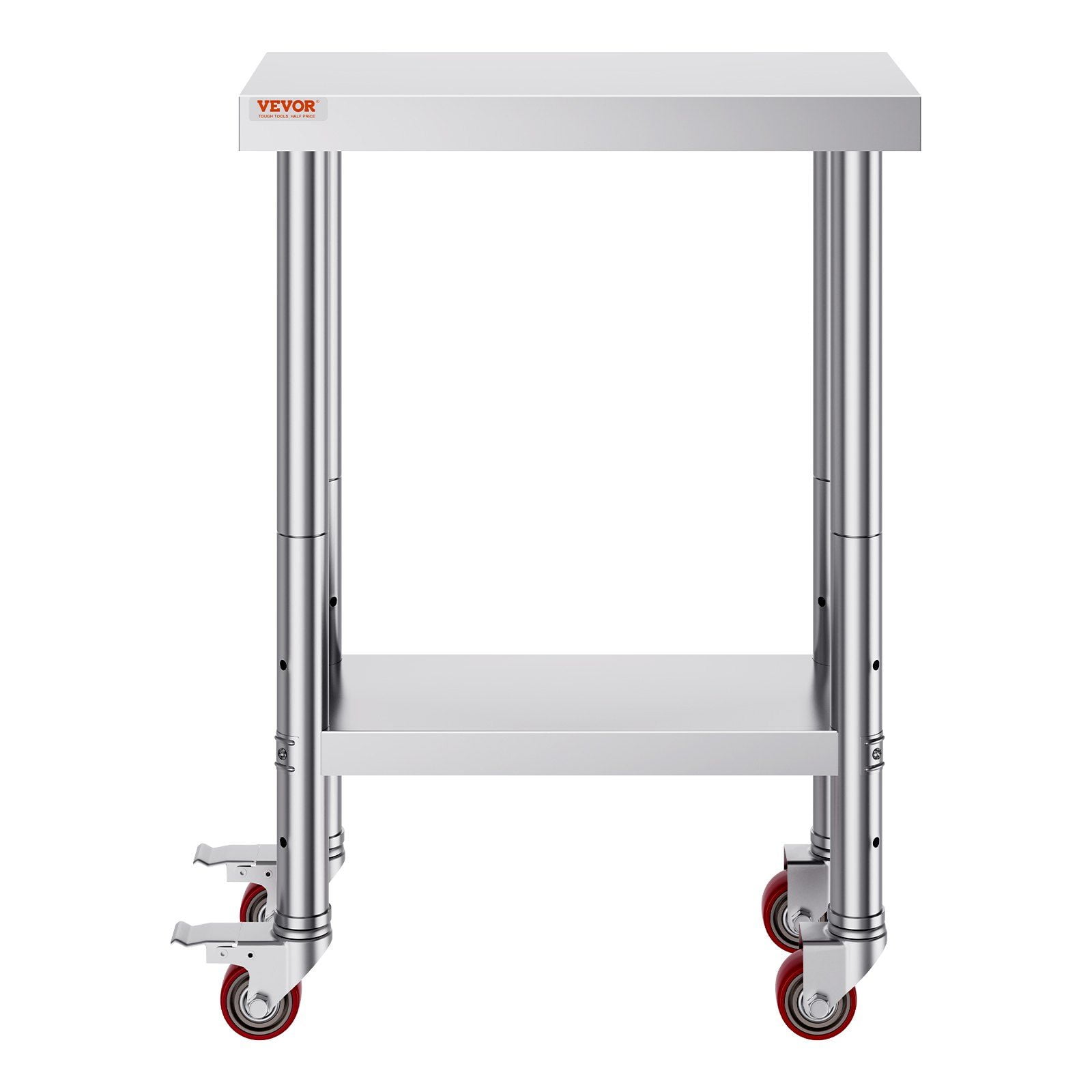 Stainless Steel Work Table on Wheels, 24x12x32 Inch Mobile Prep Table ...
