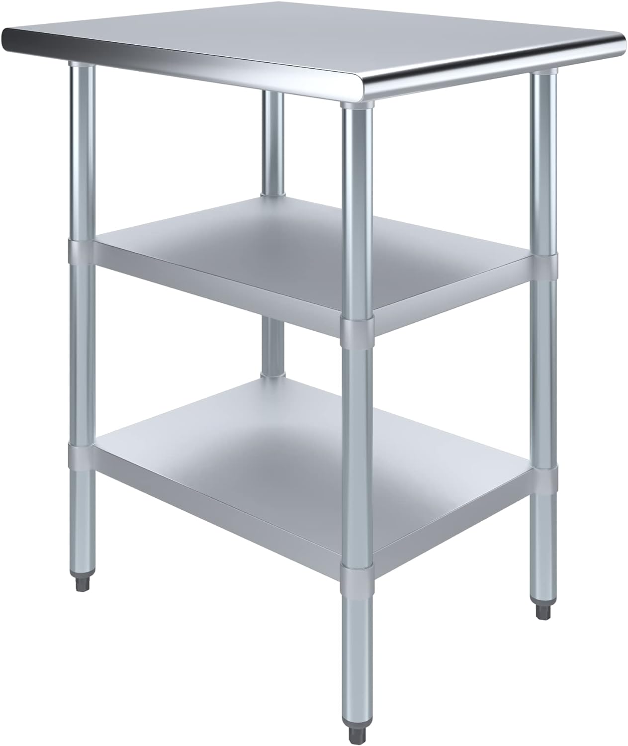 Stainless Steel Work Table with 2 Shelves | NSF | Metal Utility Table ...