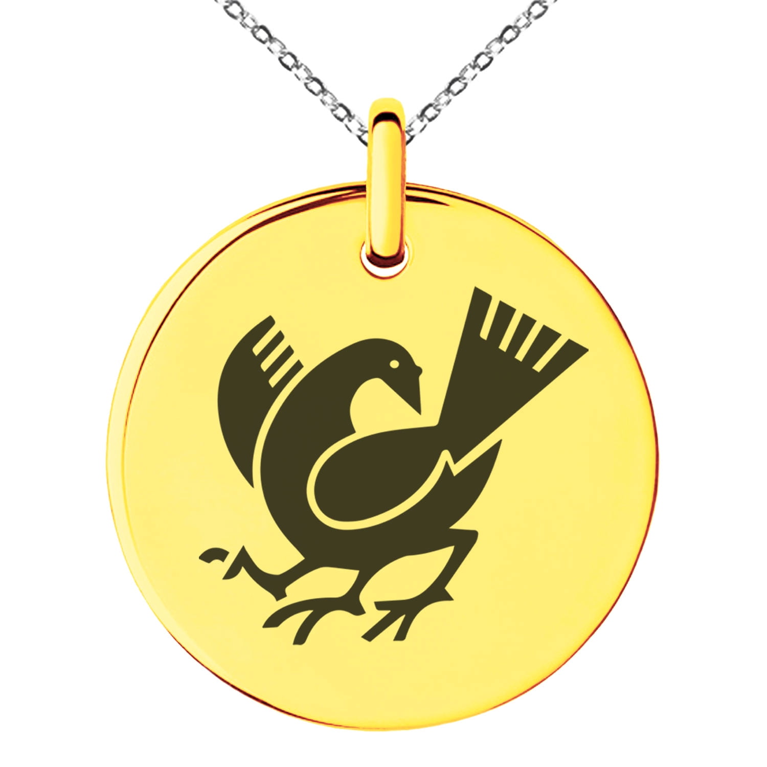 Tioneer Stainless Steel Yata Crow Kamon Crest Engraved Small Medallion ...