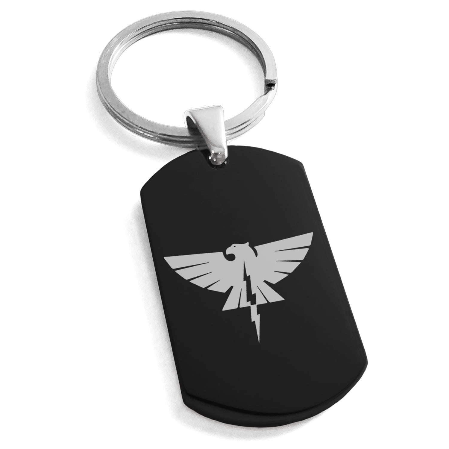 Stainless Steel Zeus Greek God of Sky Engraved Dog Tag Keychain Keyring ...