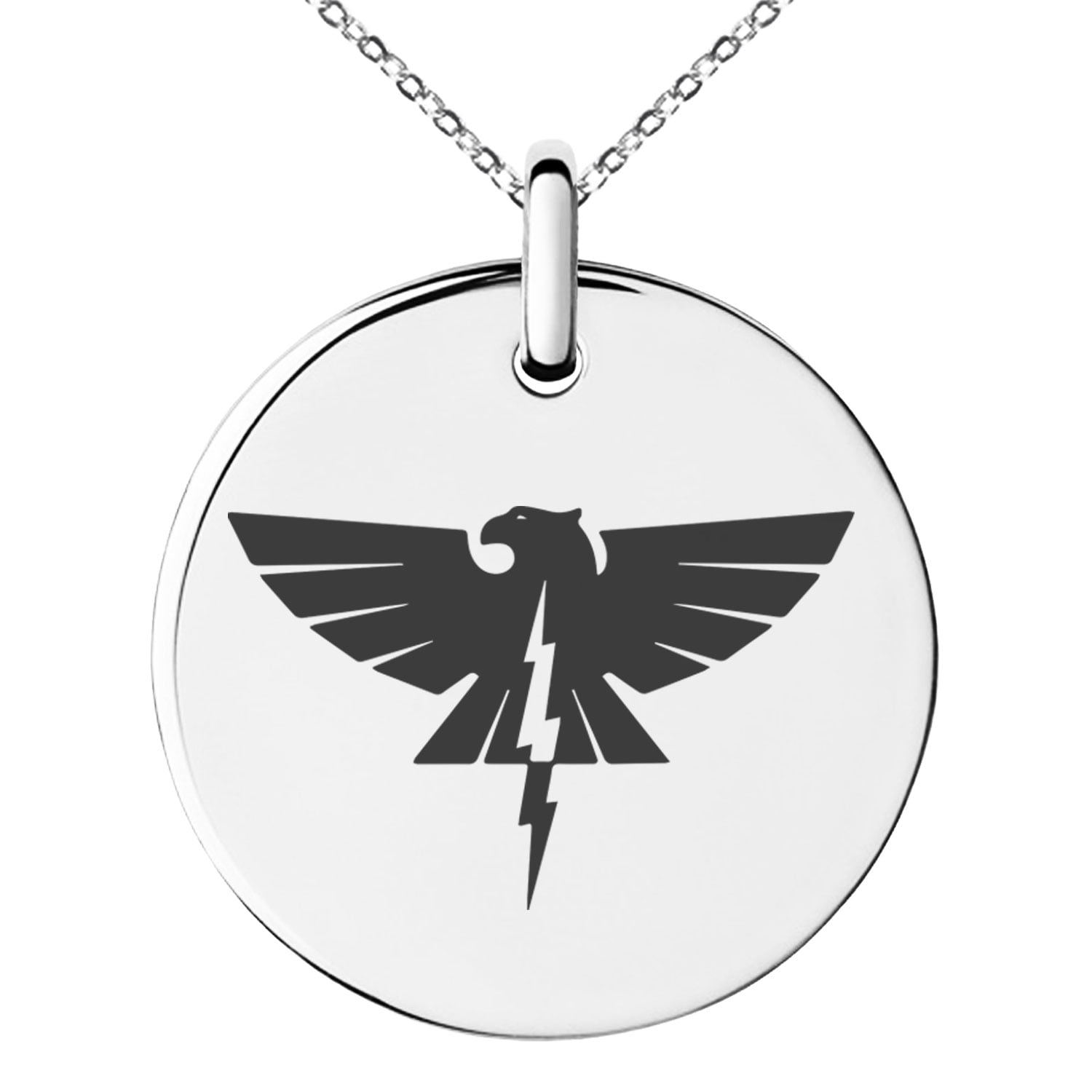 Stainless Steel Zeus Greek God of Sky Engraved Small Medallion Circle ...