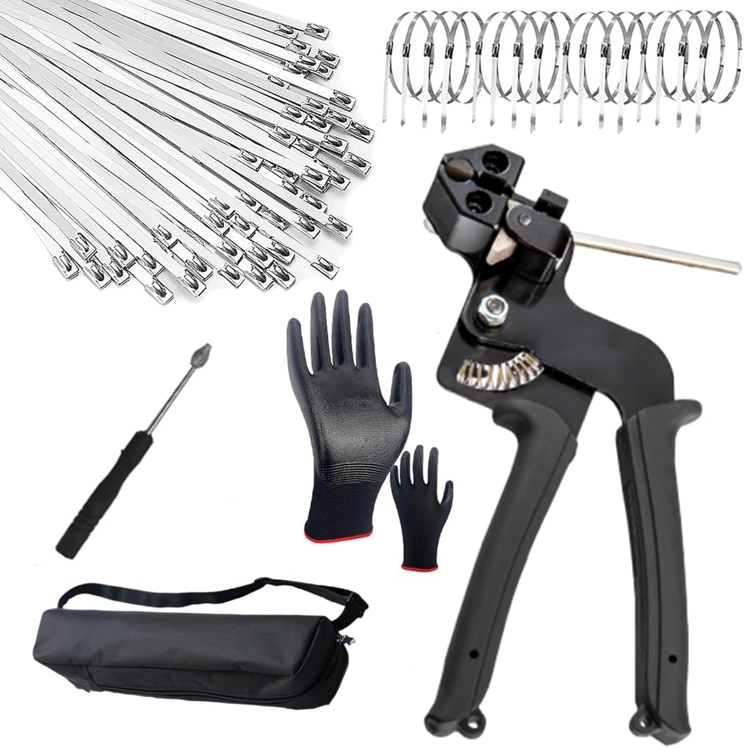Stainless Steel Zip Ties Gun Kit, Metal Zip Tie Tool, Heavy Duty ...