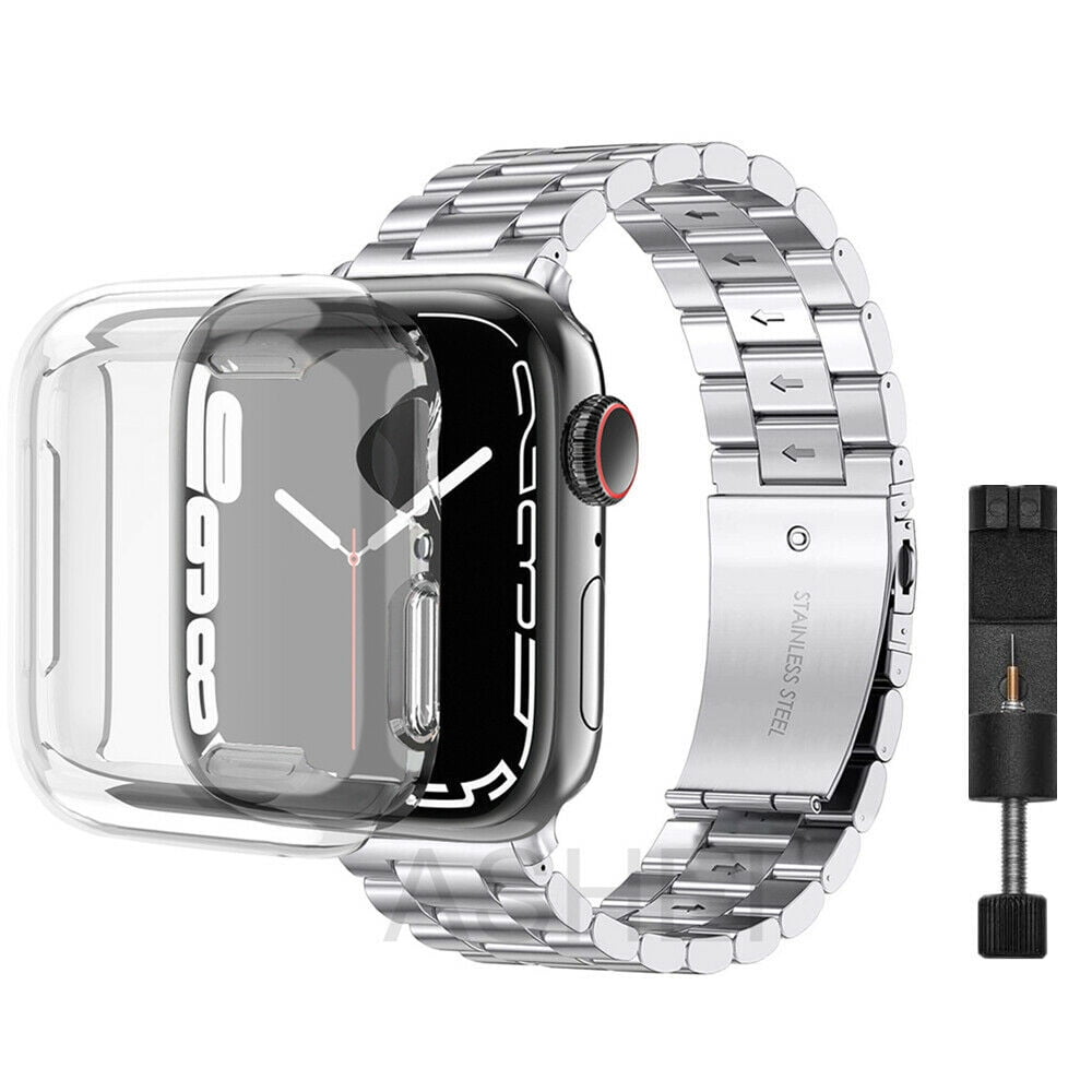 Stainless Steel iWatch Strap Band with Clear Protective Cover for Apple ...