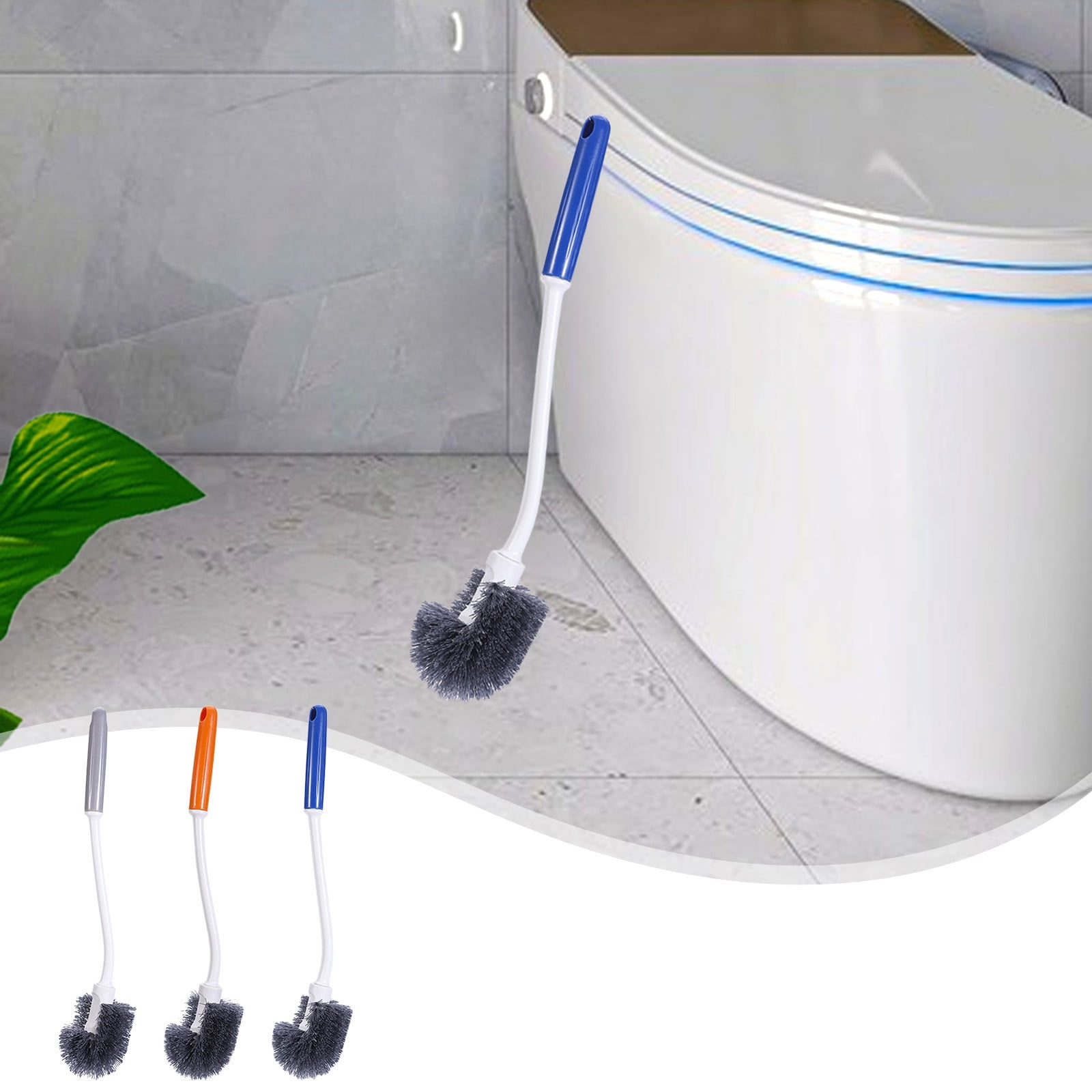 Stainless Steel toilet Brush, Heavy Duty Base, Non-Slip Grips + Soft ...