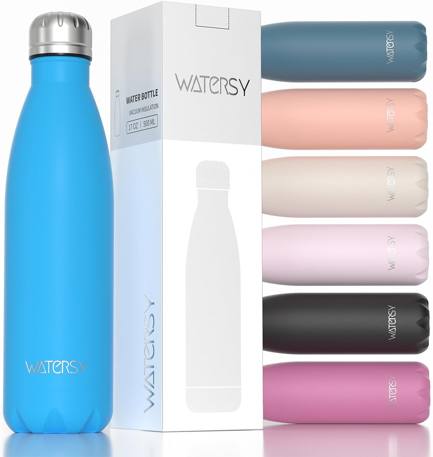 Stainless Steel water bottles,17oz/500ml Insulated Water Bottles,Blue ...