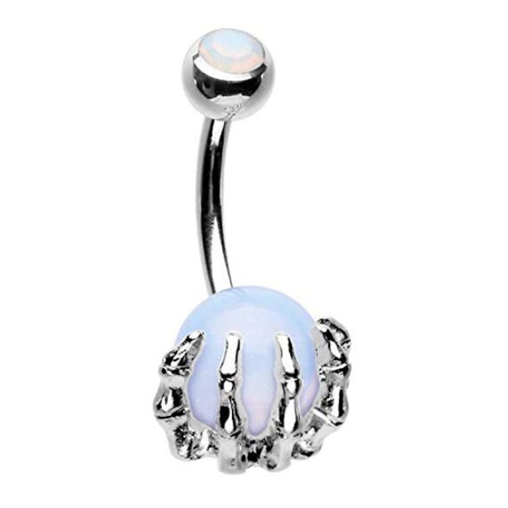 Stainless Steell Navel Rings Stylish Skull Hand Belly Button Rings ...