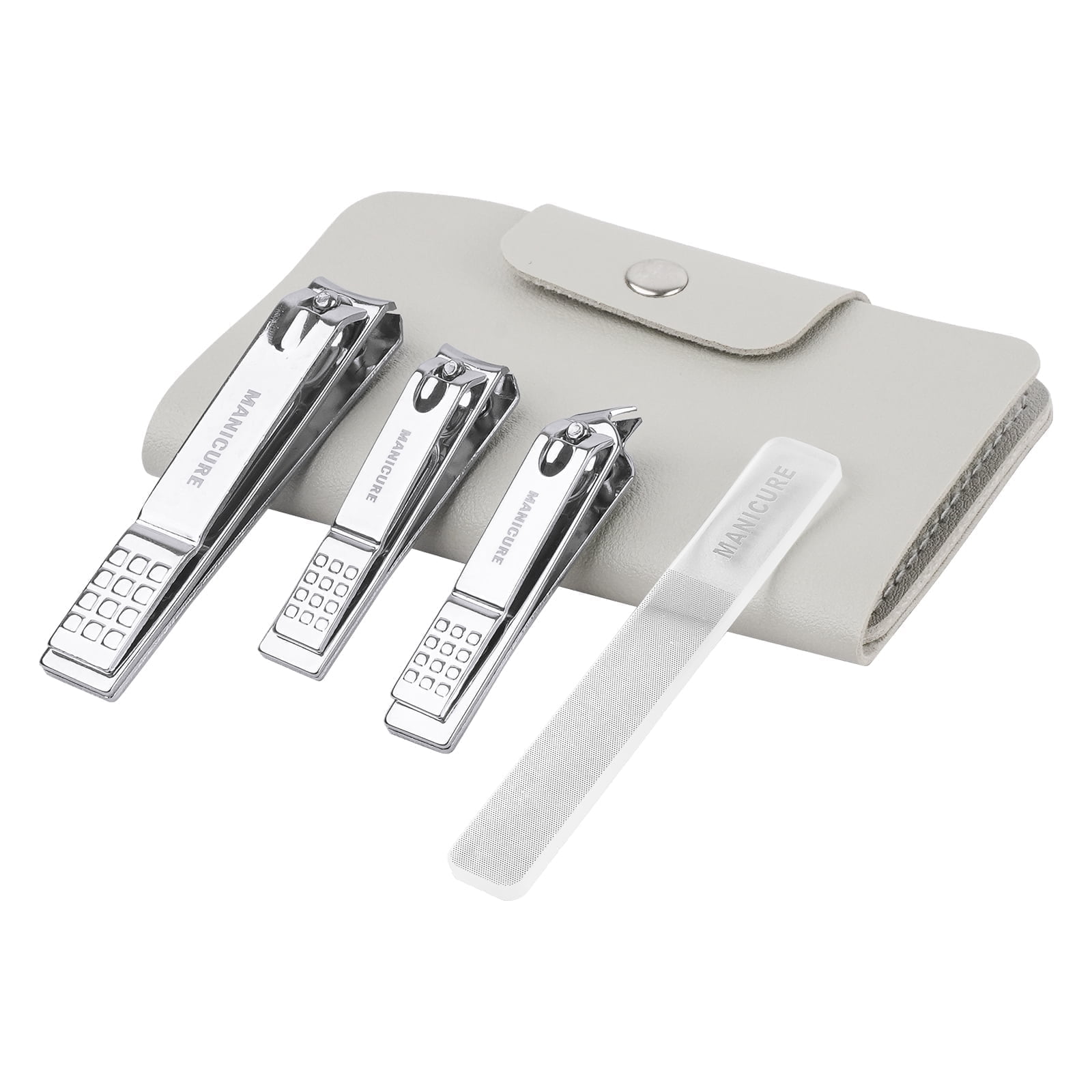Stainless Steel 4-Piece Fingernail Clipper Set with Storage Bag, Nails ...