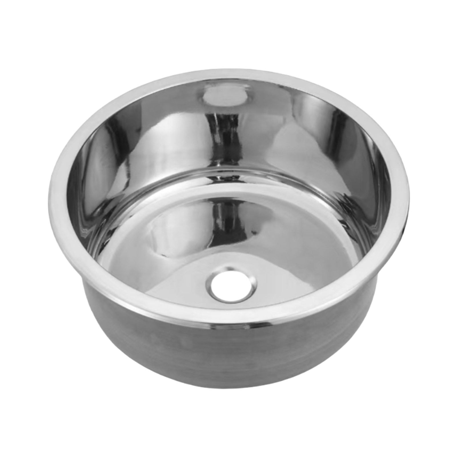Stainless Steels Round Sink Single Basin Dishwashing Pool Bathroom Hand ...