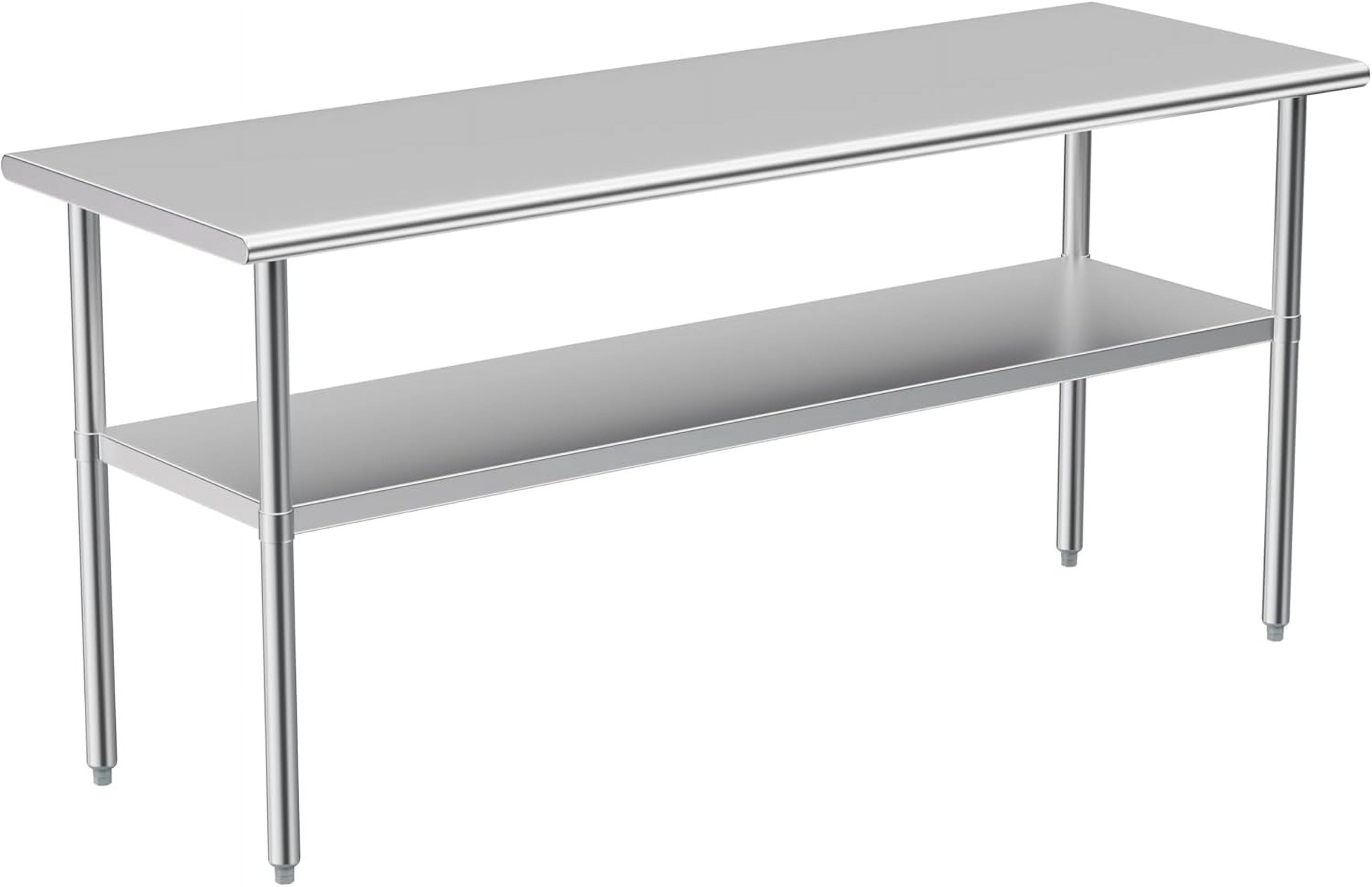 Stainless Table for Prep & Work Metal Commercial Heavy Duty Table with ...