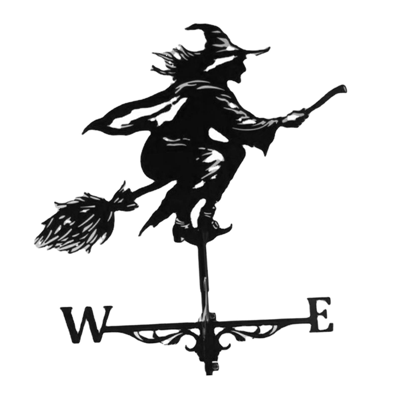 Stainless Weathervane with Witch Figure Wind Direction Indicator ...