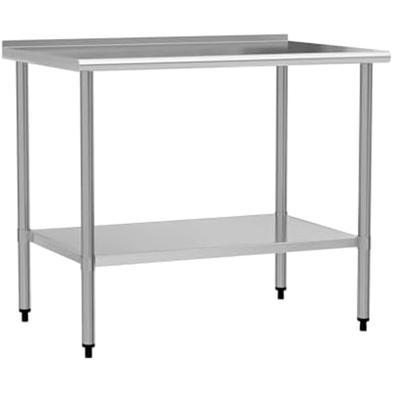 Stainless Work Table 30x48 Inch with Adjustable Undershelf & Backsplash ...