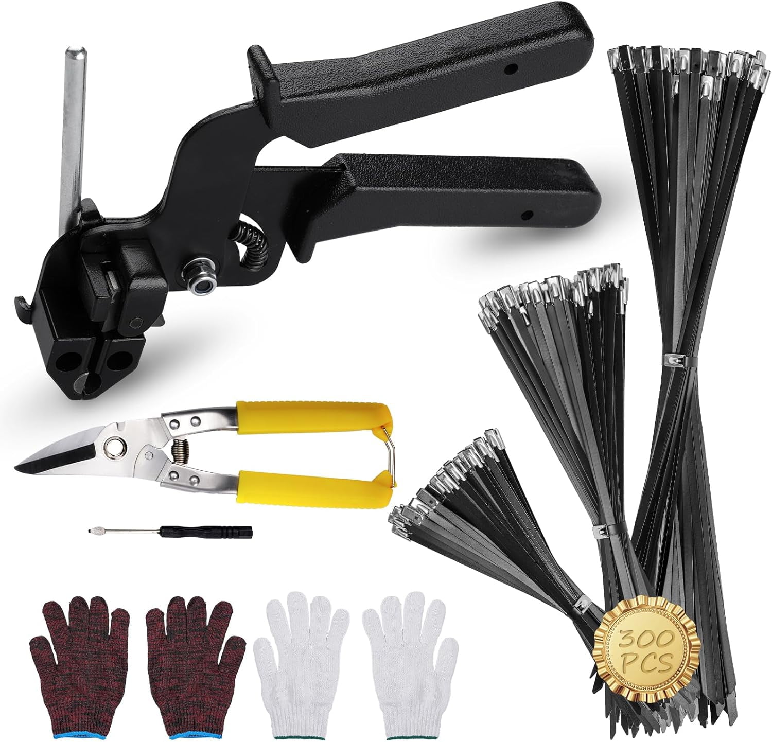 Stainless Zip Ties Heavy Duty Outdoor Metal Zip Ties Gun Set Fastening ...